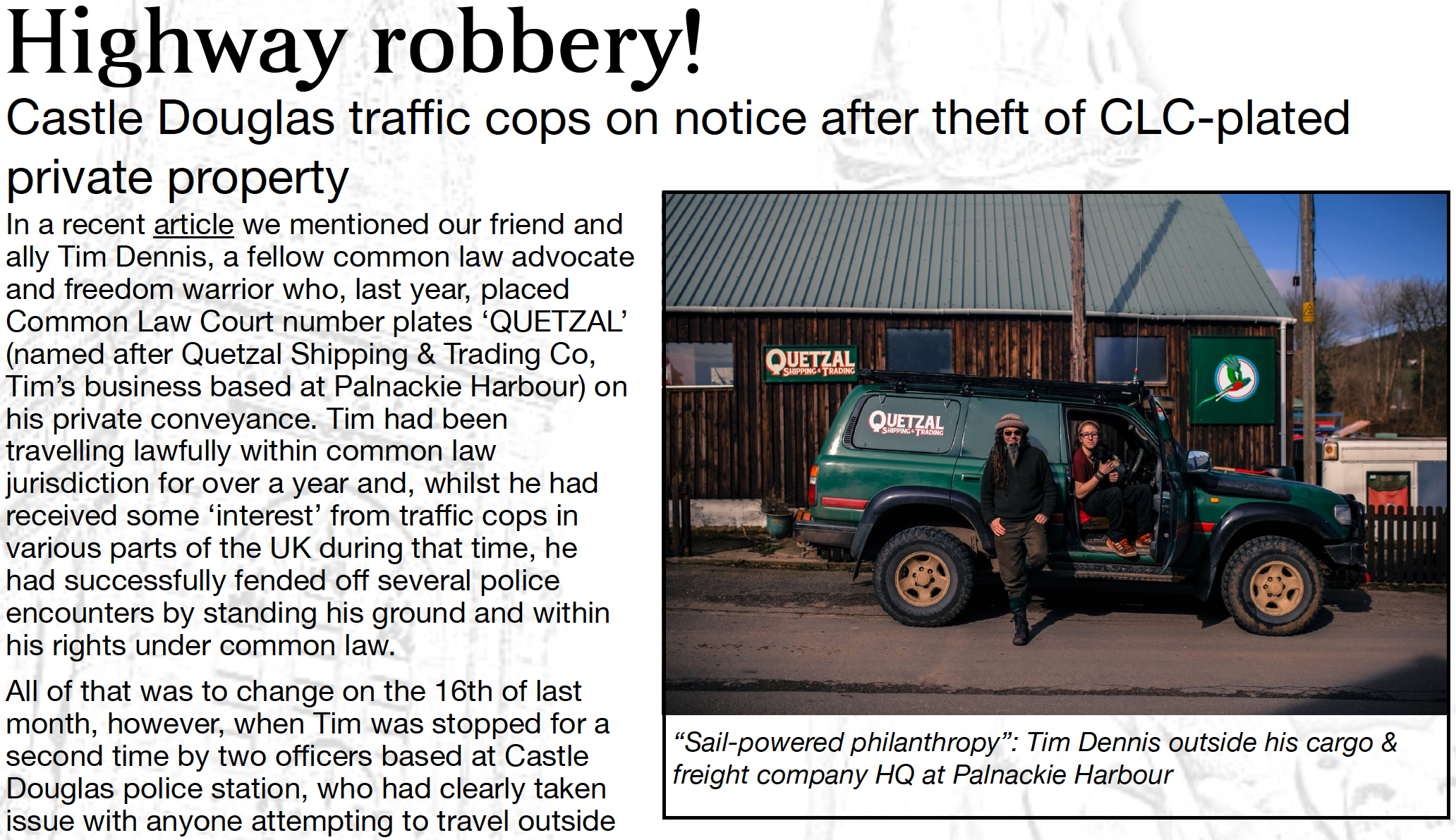 Highway robbery! – Declaration of Dumfries